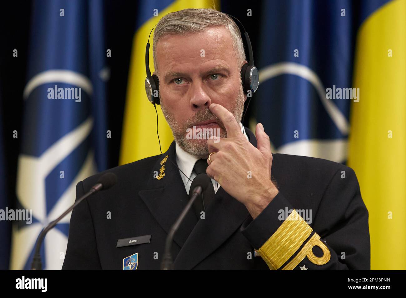 Bucharest, Romania. 12th Apr, 2023: Admiral Rob Bauer, Chair of the ...