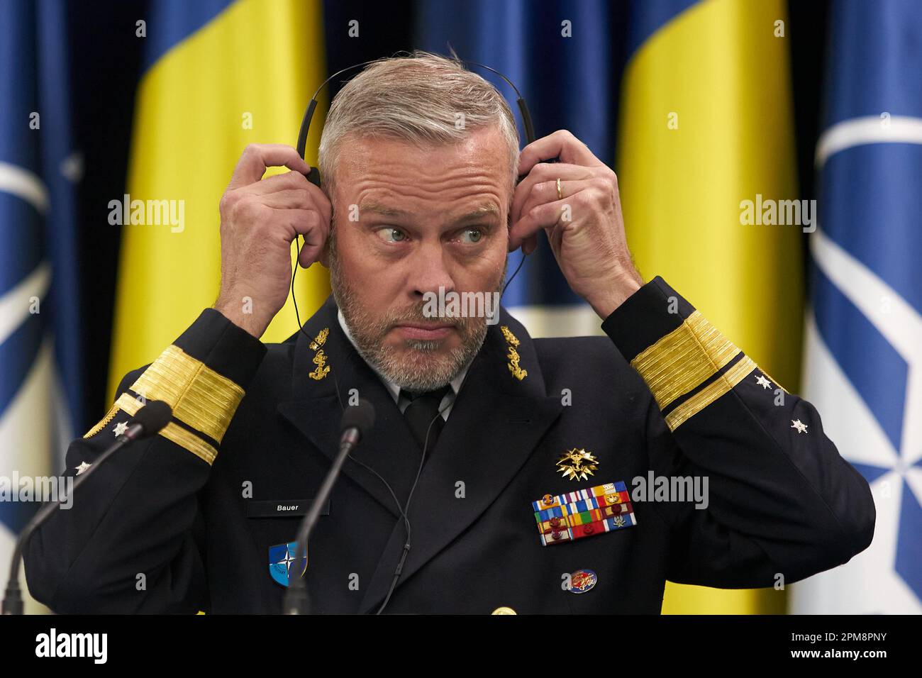 Bucharest, Romania. 12th Apr, 2023: Admiral Rob Bauer, Chair of the ...