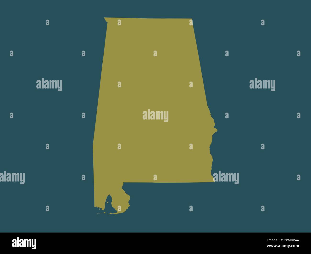 Alabama, state of United States of America. Solid color shape Stock ...