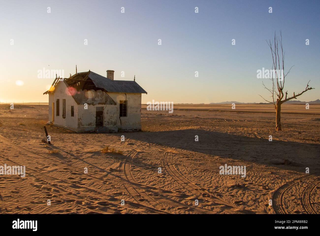 The abandoned Garub Train Station in a desert in Namibia Stock Photo ...