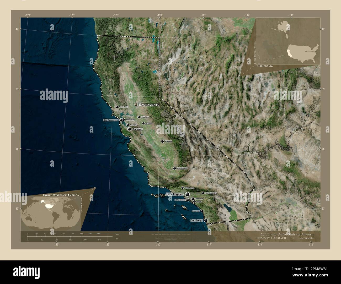 California, state of United States of America. High resolution ...