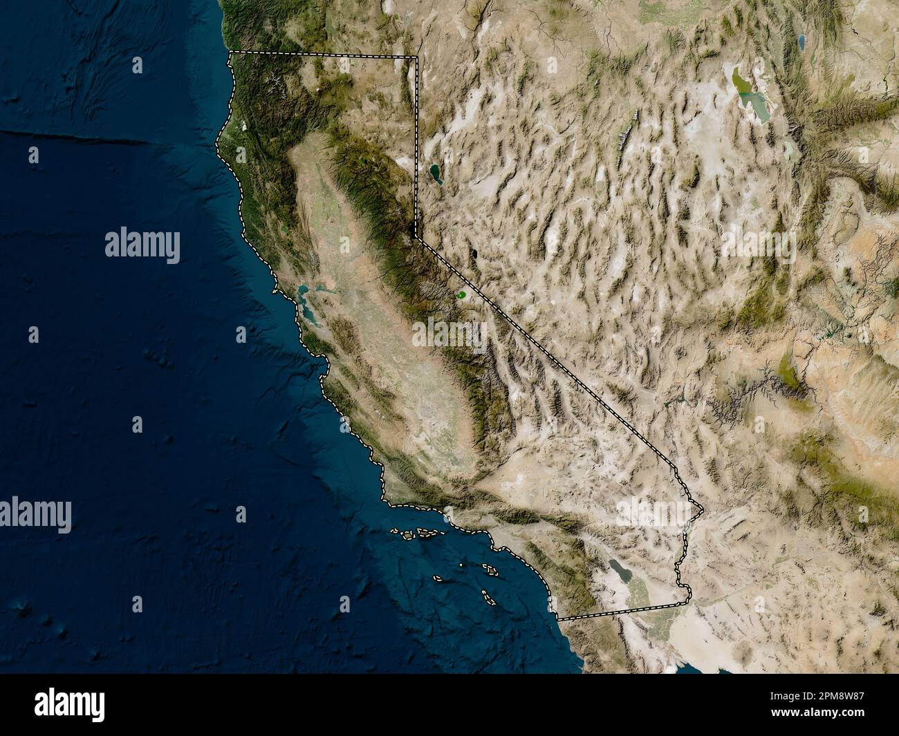 California, state of United States of America. Low resolution satellite ...
