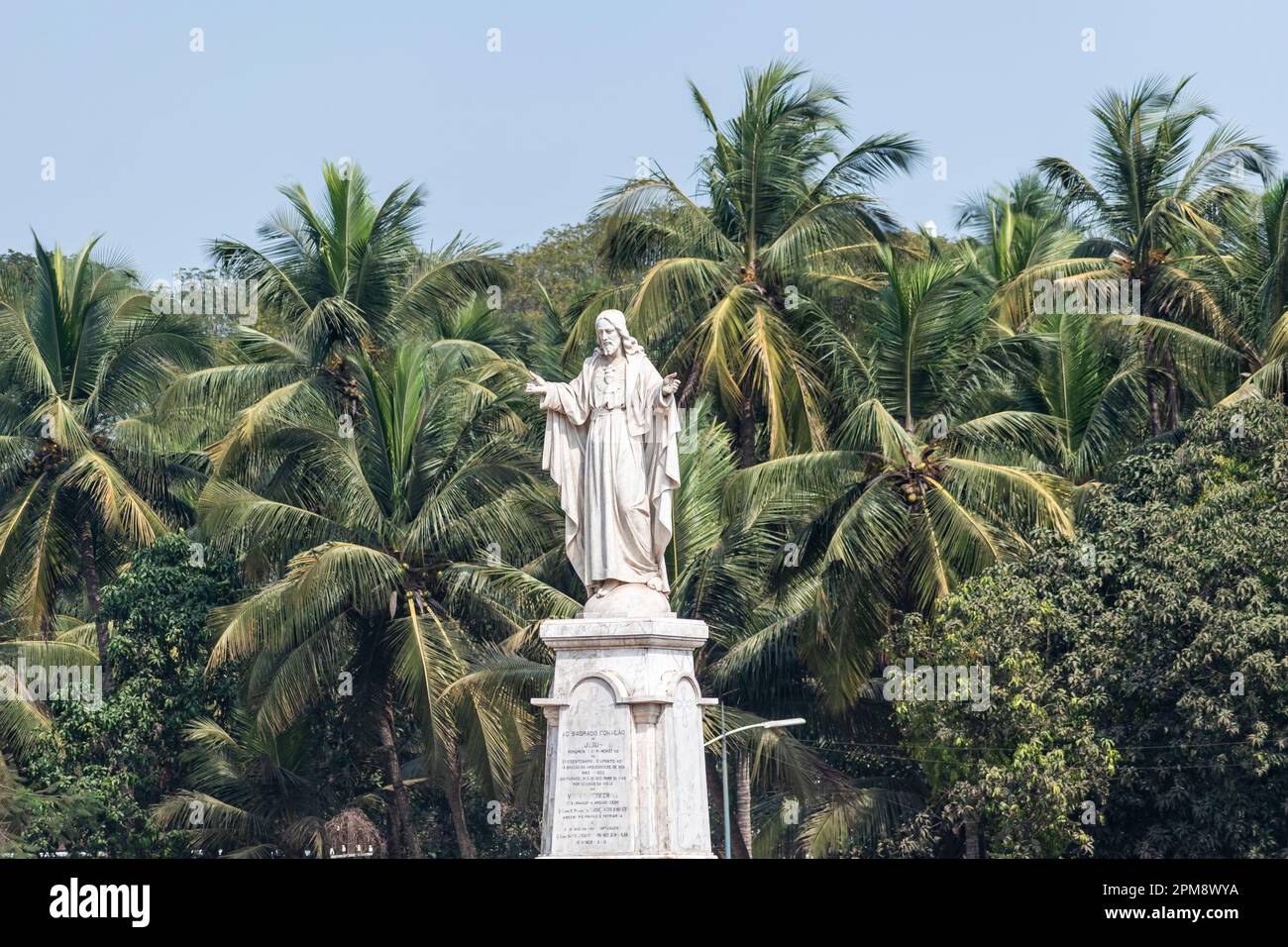 Old Goa, India - January 2023: The statue of Jesus Christ at the ...