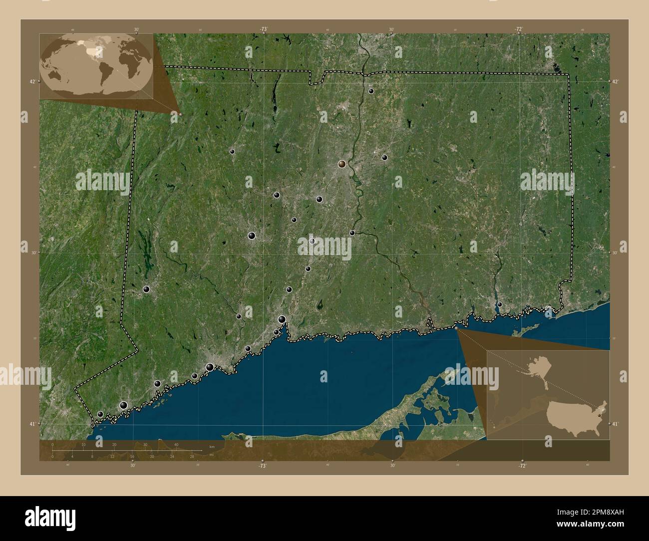 Connecticut State Map With Cities