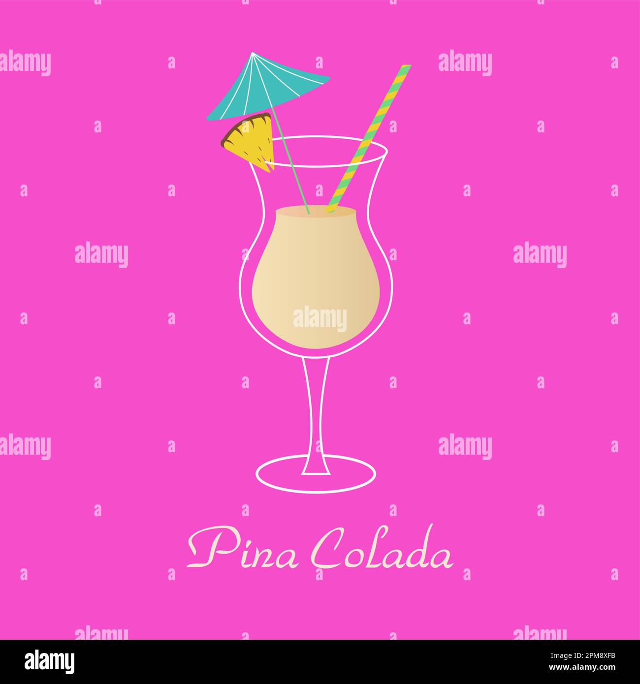 Pina Colada Cocktail Summer Drinks Stock Vector Image And Art Alamy