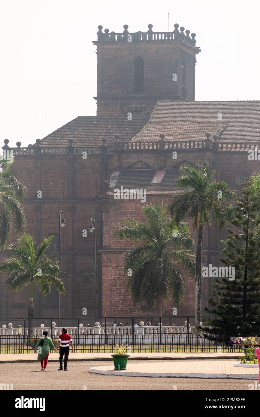 Old Goa, India - January 2023: The exterior facade of the ancient ...