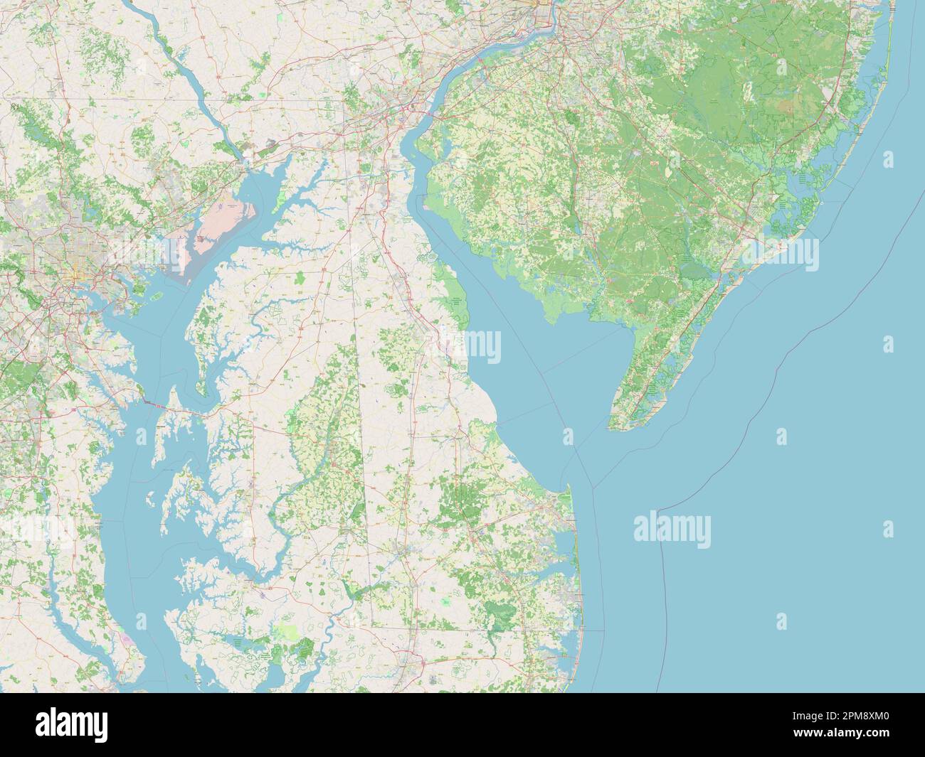 Delaware map and surrounding states