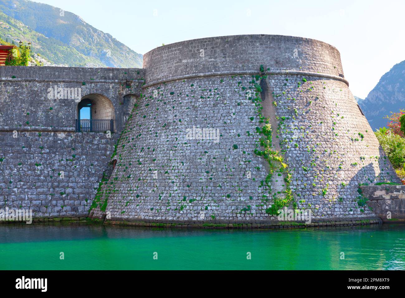 Medieval fortification in Kotor Montenegro . Kampana Tower fort ...