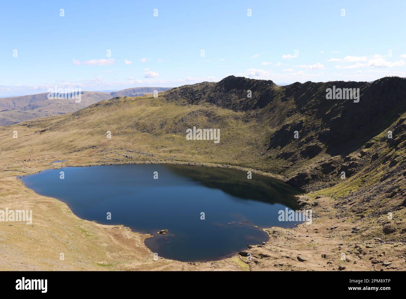 View over Red Tarn towards Striding Edge and Helvellyn, Lake District ...