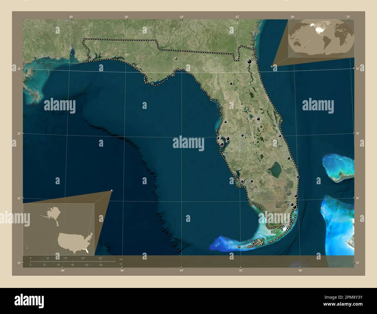 Florida, state of United States of America. High resolution satellite ...