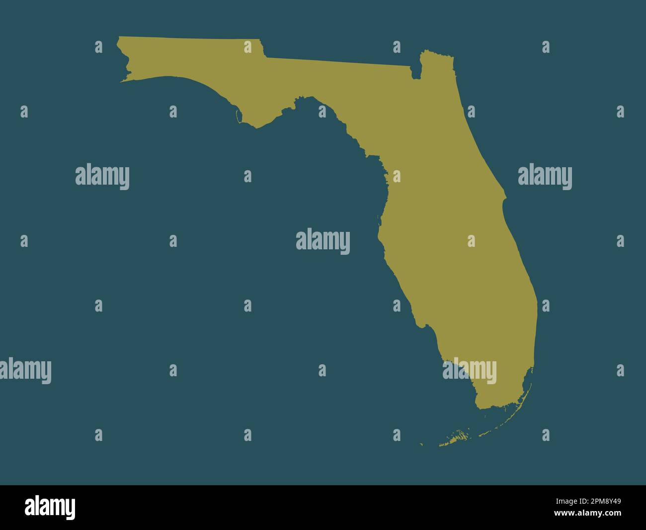 Florida, state of United States of America. Solid color shape Stock ...