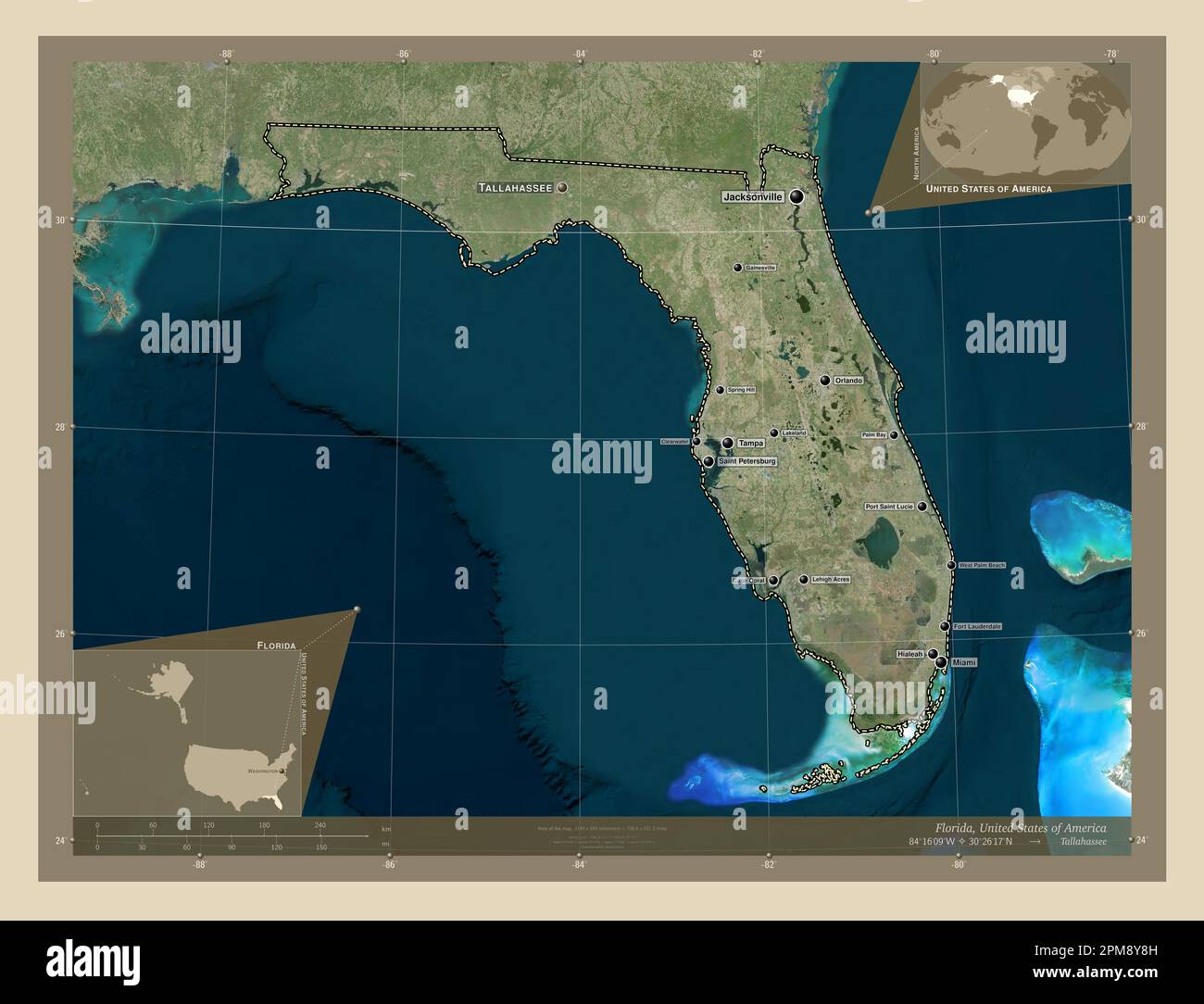 Florida, state of United States of America. High resolution satellite ...