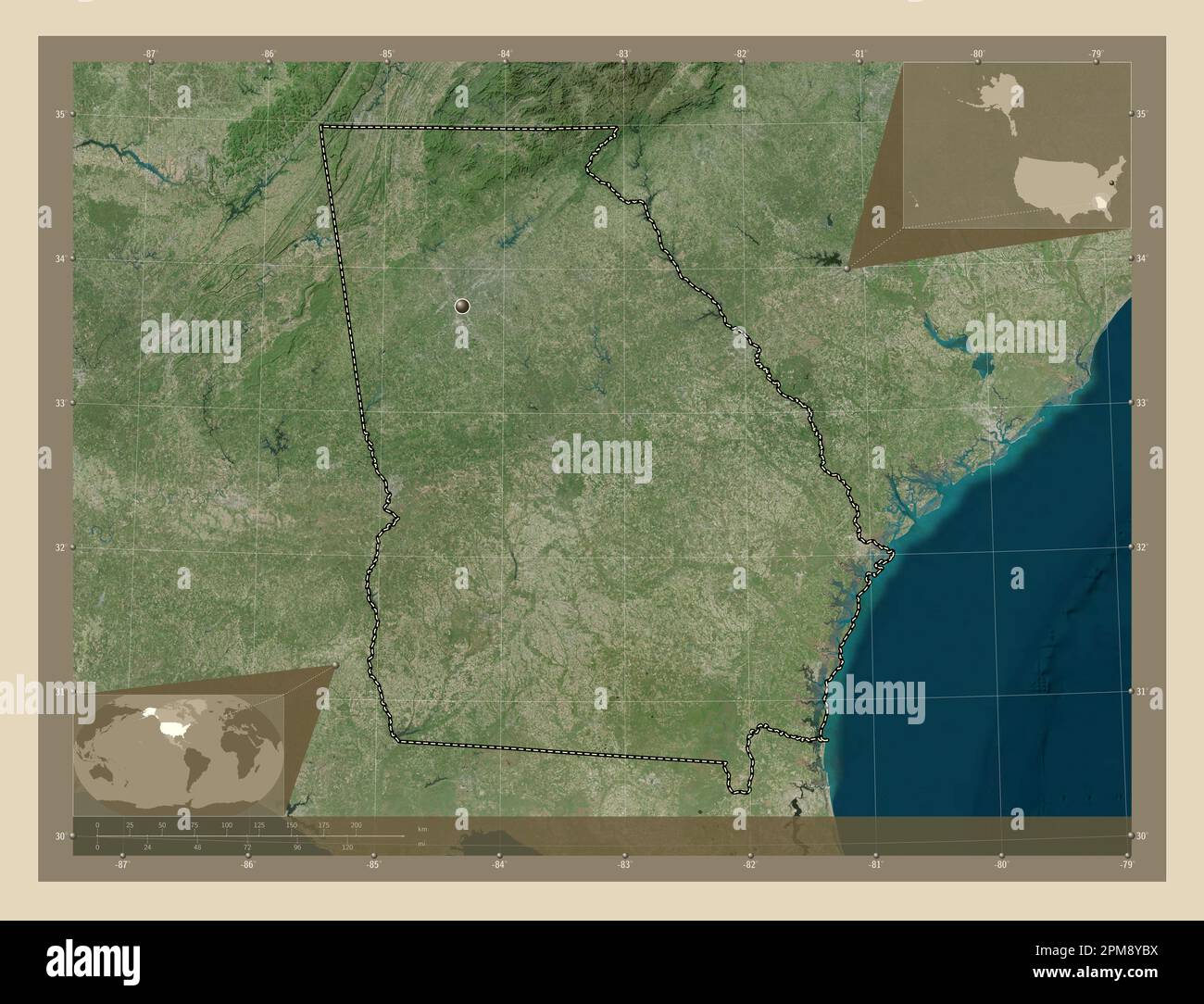 Georgia, state of United States of America. High resolution satellite ...