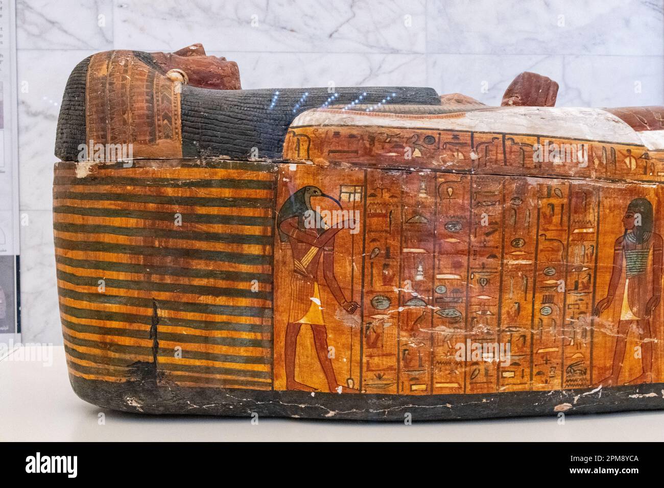 The ancient outer coffin of Lady Isis at the National Museum of ...