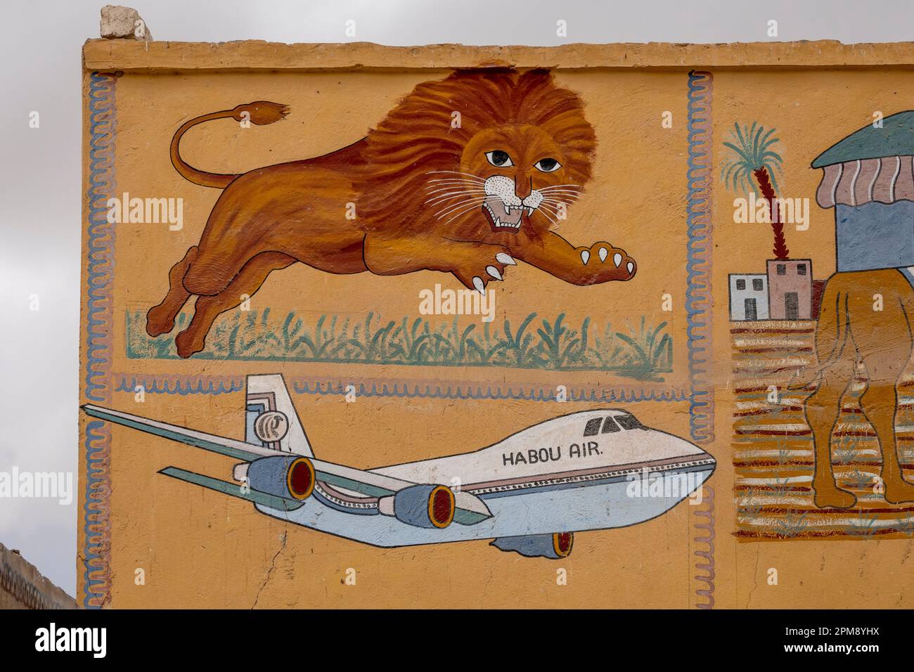 Modern painted Egyptian Hajj Mural in Luxor, Egypt Stock Photo - Alamy