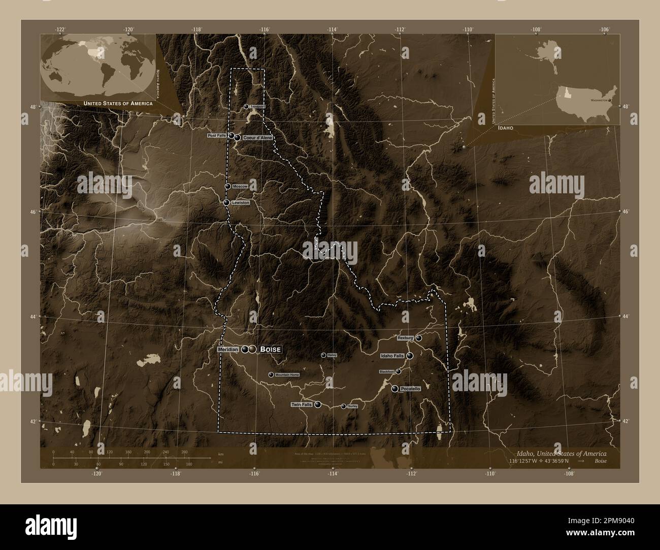 Idaho Rivers Names Map