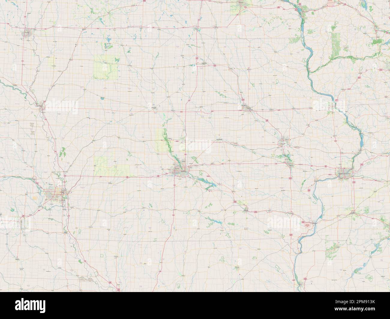 Iowa, state of United States of America. Open Street Map Stock Photo ...