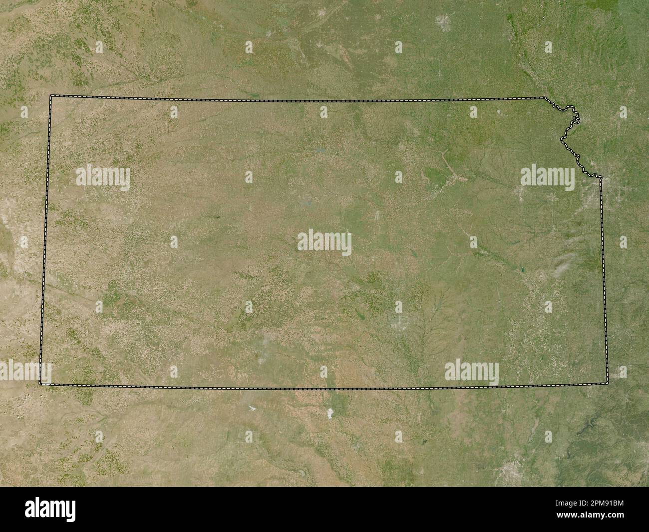 Kansas, state of United States of America. Low resolution satellite map ...