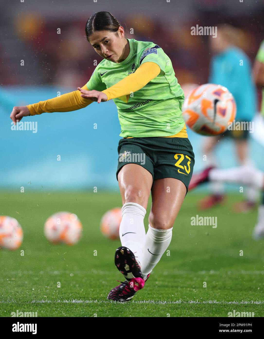 London, UK. 11th Apr, 2023. Kyra Cooney-Cross of Australia warms up ...