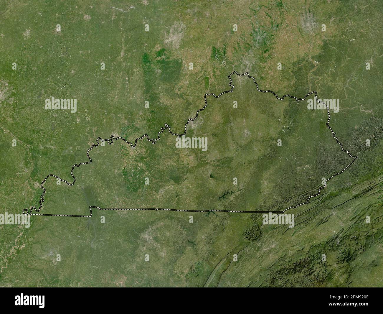 Kentucky, state of United States of America. Low resolution satellite ...