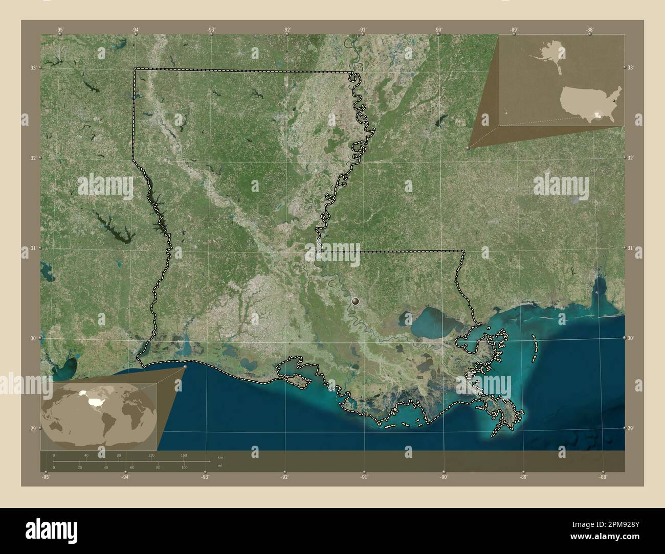 Louisiana, state of United States of America. High resolution satellite ...