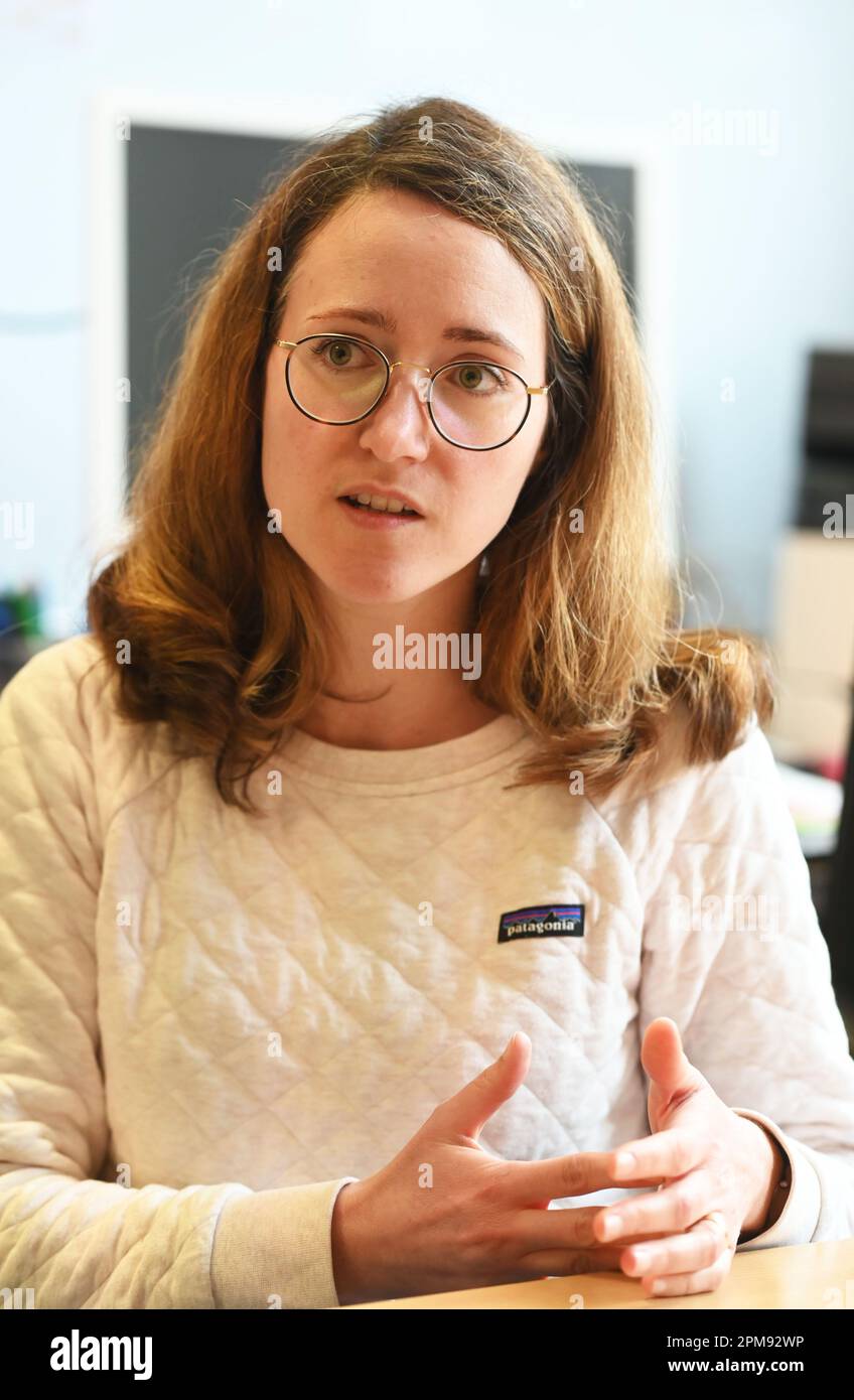 Karlsruhe, Germany. 12th Apr, 2023. Laura Mössinger, co-director of the ...