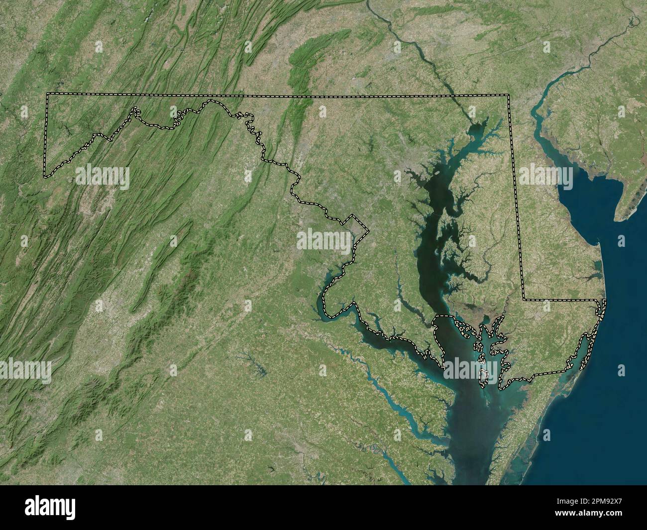 Maryland, state of United States of America. High resolution satellite ...