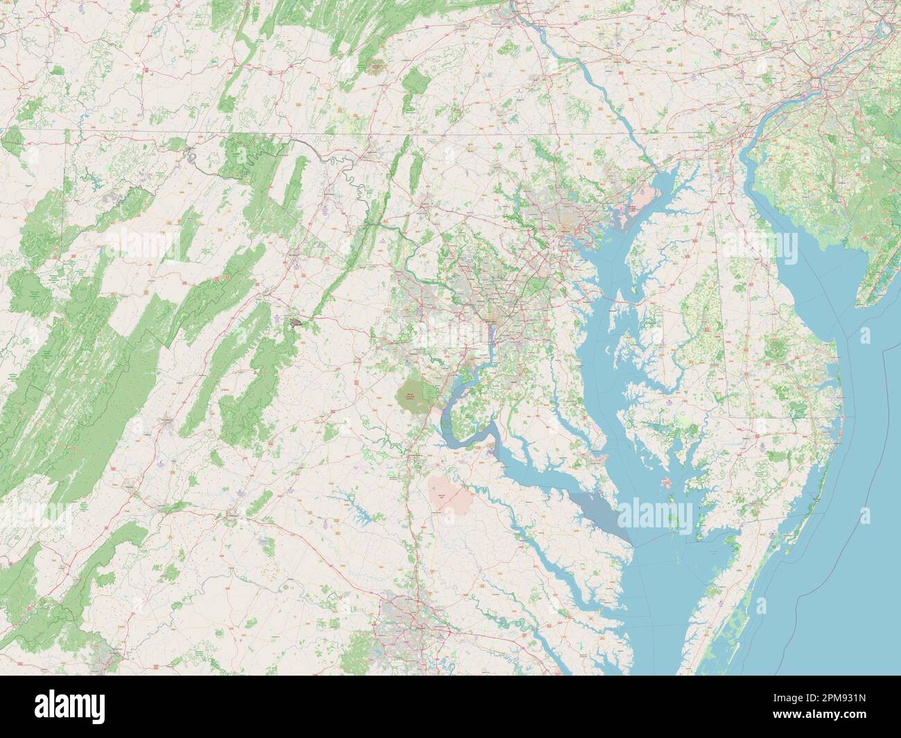 Maryland, state of United States of America. Open Street Map Stock ...