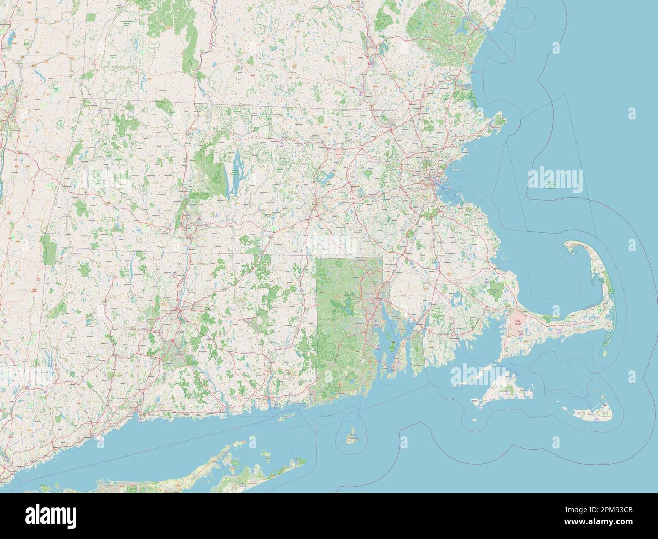Massachusetts, state of United States of America. Open Street Map Stock ...