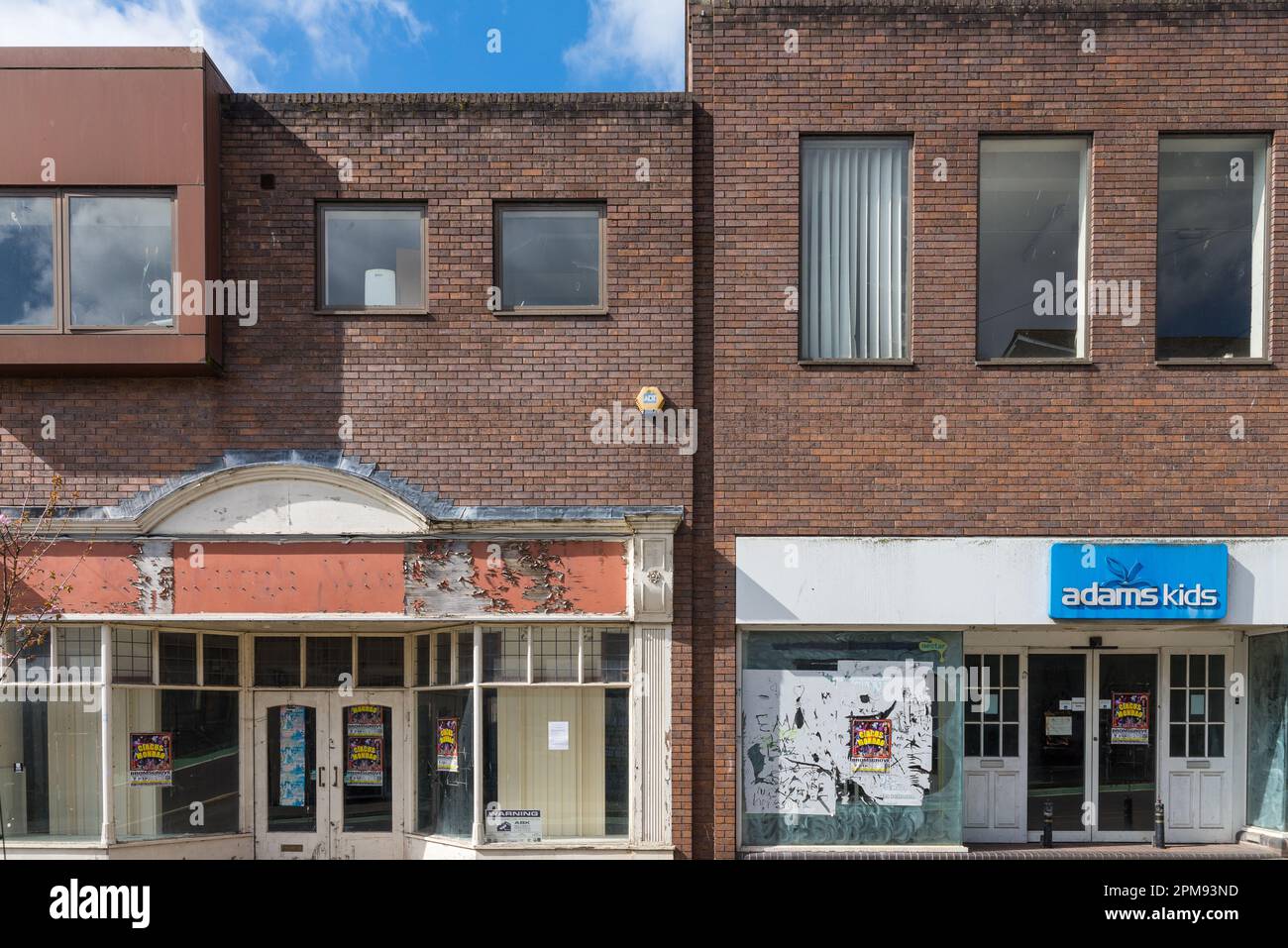Closed down and boarded up shops in the Worcestershire town of ...