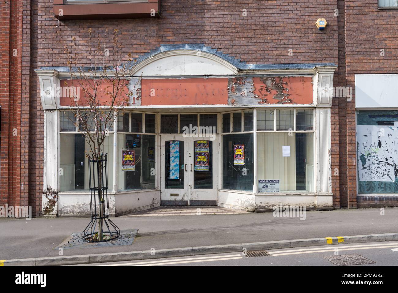 Closed down and boarded up shops in the Worcestershire town of ...