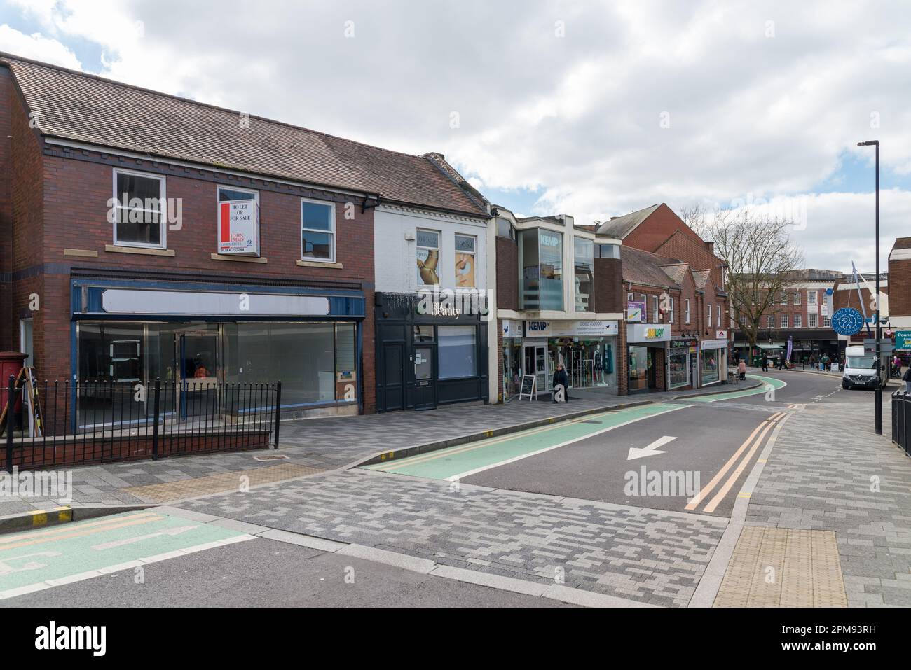 Closed down and boarded up shops in the Worcestershire town of ...