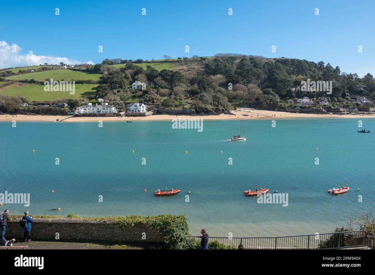 View across the Salcombe Estuary looking from Salcombe to East ...