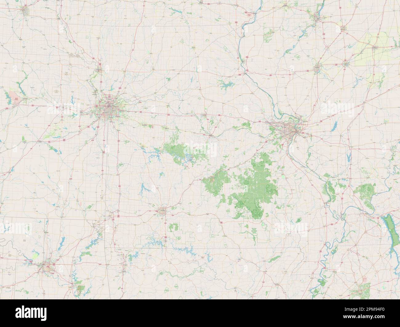 Missouri, state of United States of America. Open Street Map Stock ...