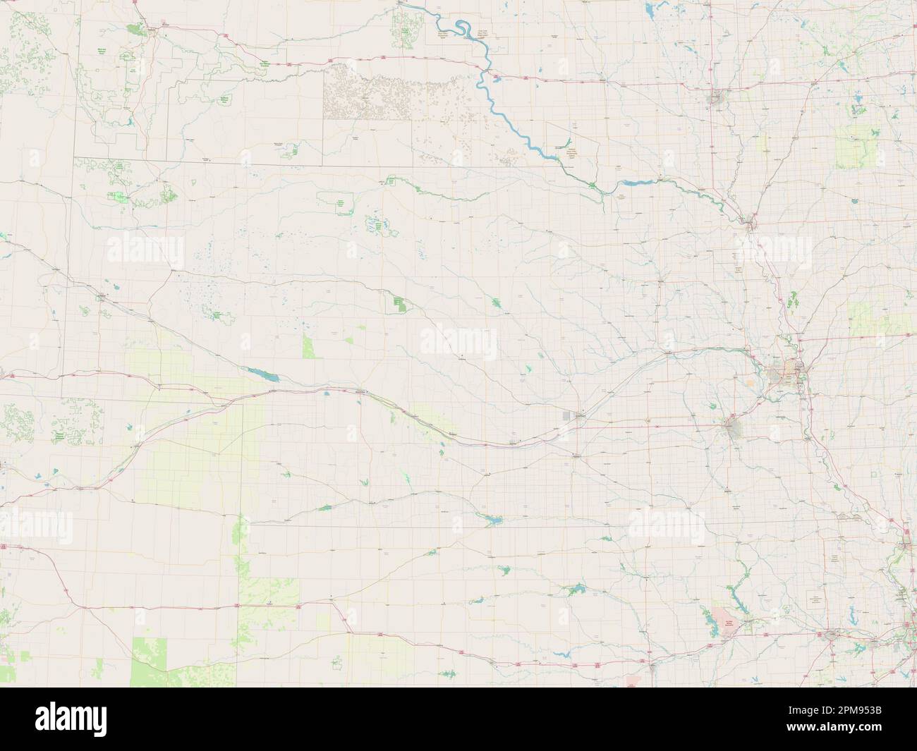 Nebraska, state of United States of America. Open Street Map Stock ...