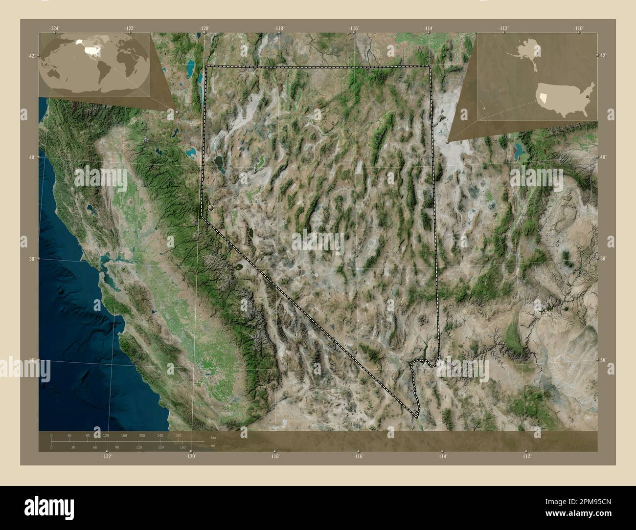 Nevada, state of United States of America. High resolution satellite ...