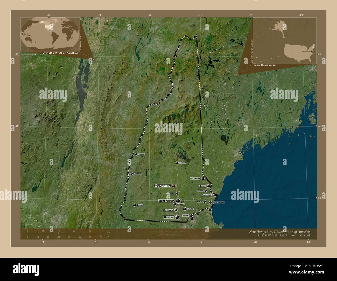 New Hampshire, state of United States of America. Low resolution ...