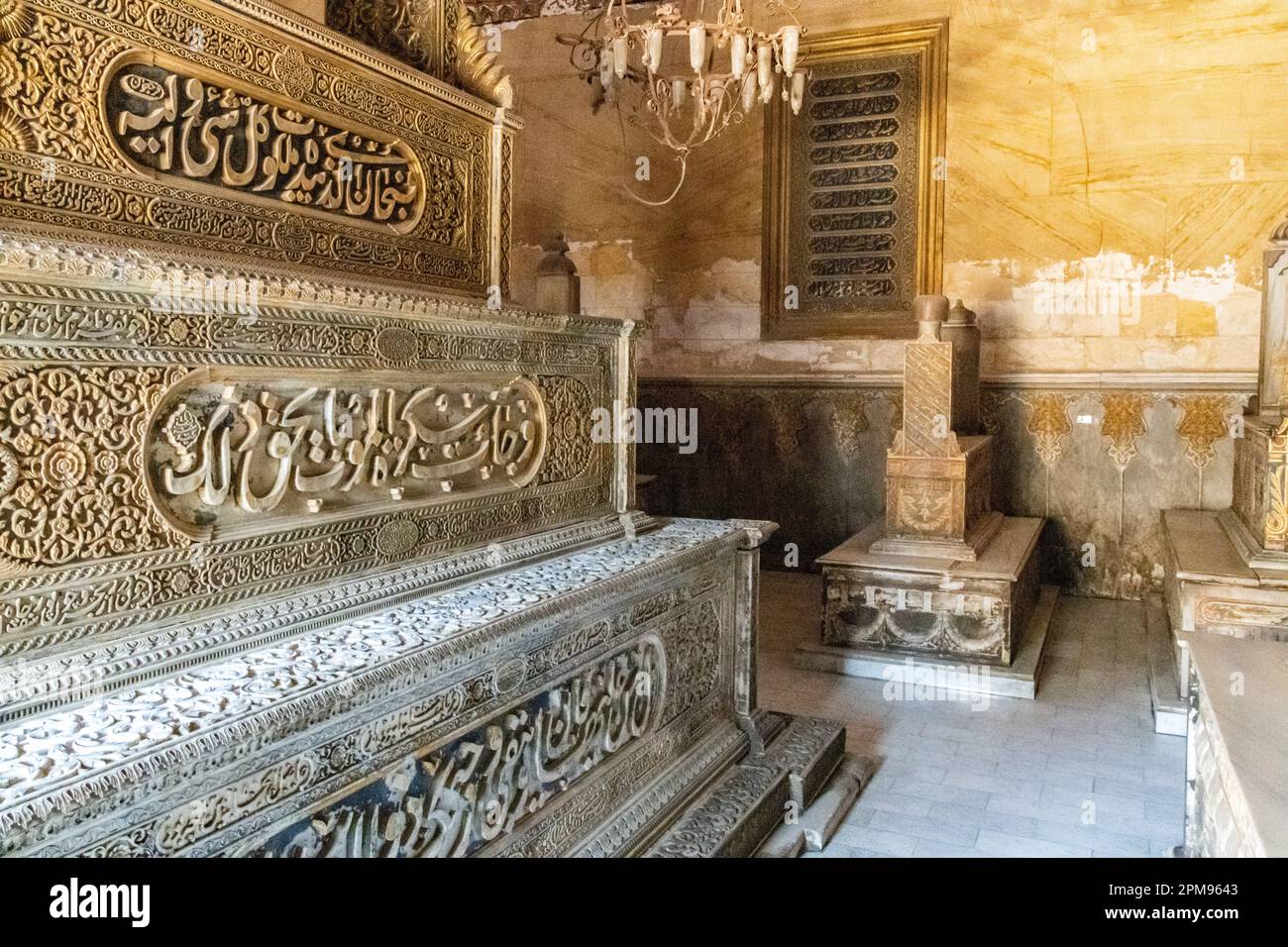 The tombs inside the mausoleum for the Royal Family of Muhammad Ali ...