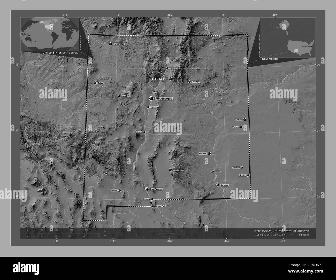 Map of deming Black and White Stock Photos & Images - Alamy