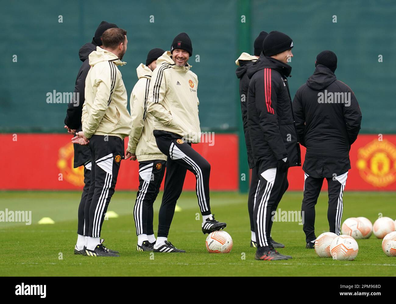 Manchester United manager Erik ten Hag during a training session at the ...