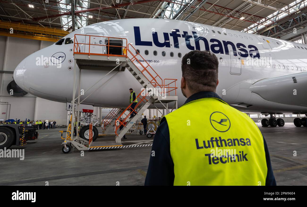 Munich, Germany. 12th Apr, 2023. A technician stands in front of a ...