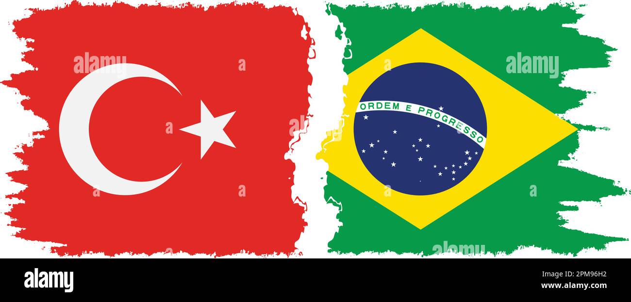 Brazil and Turkey grunge flags connection, vector Stock Vector Image ...
