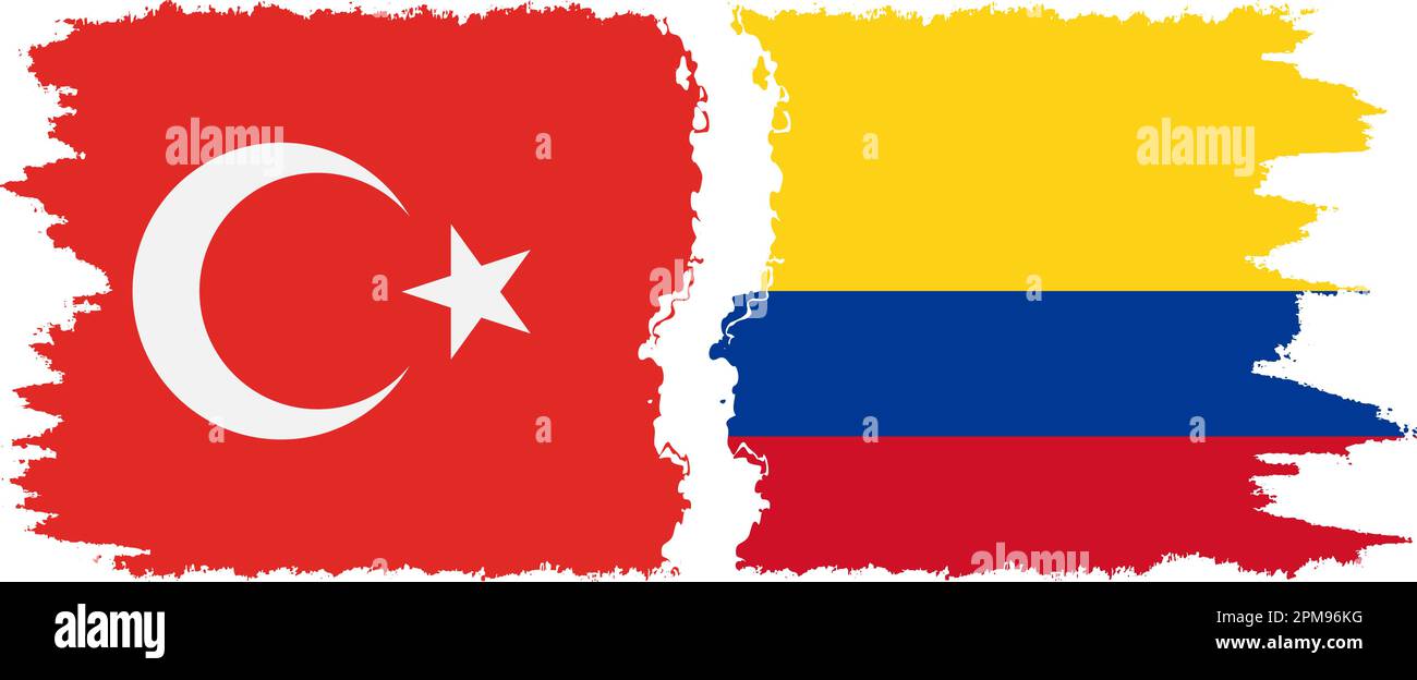 Colombia and Turkey grunge flags connection, vector Stock Vector Image ...