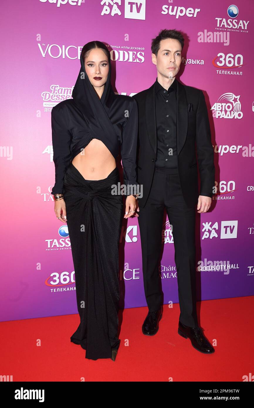 Moscow region. Krasnogorsk. Singers Mark Tishman and Yulia Parshuta ...