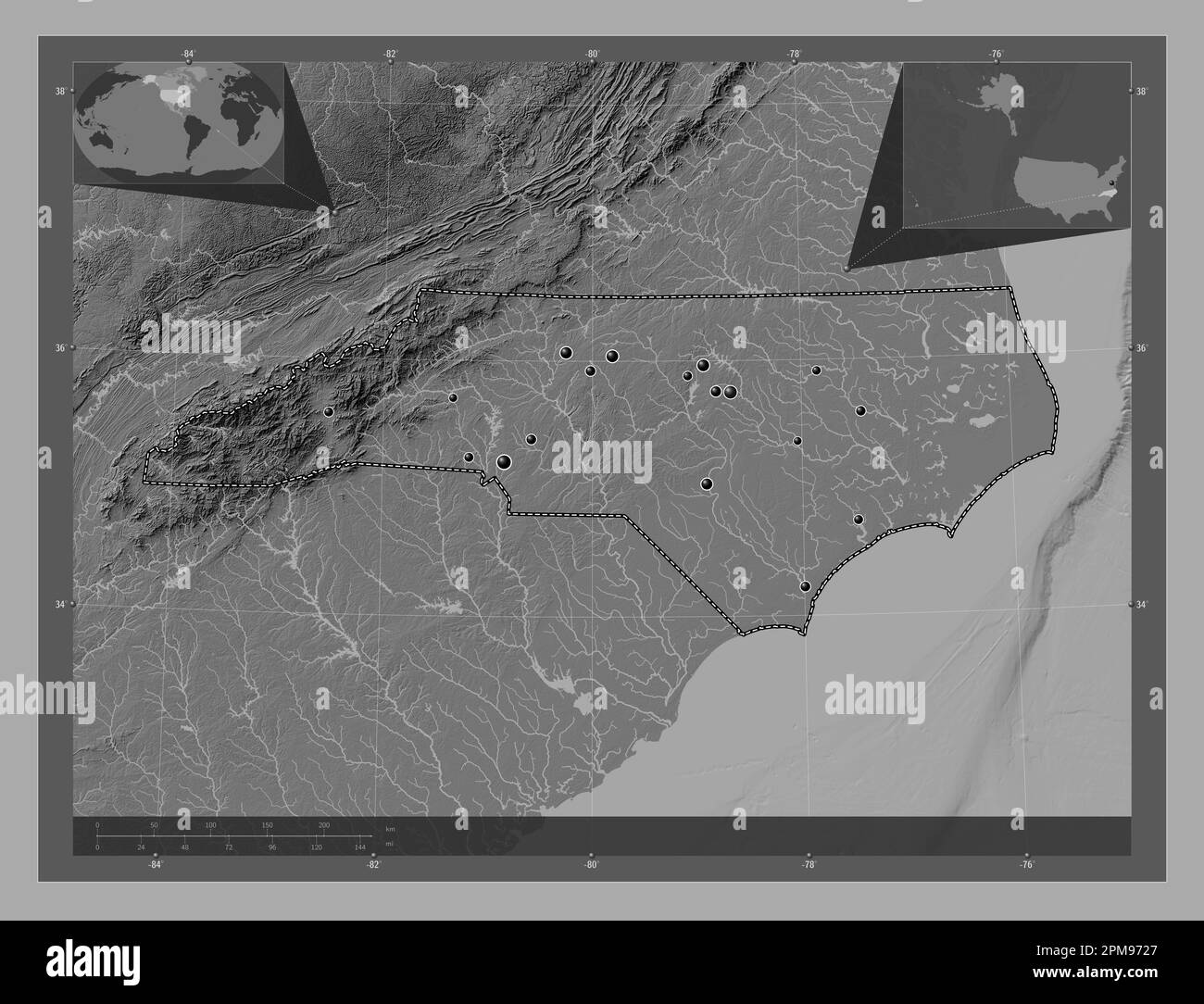Map of rocky mount Black and White Stock Photos & Images - Alamy