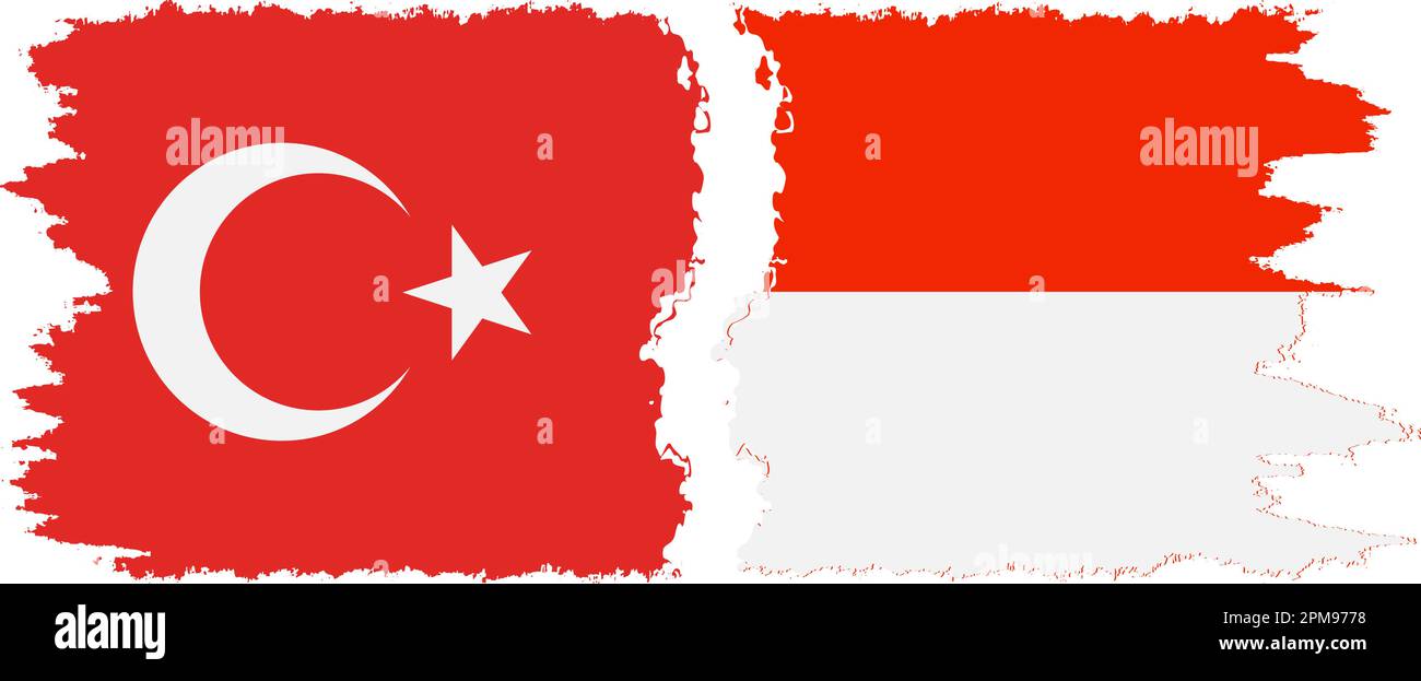 Indonesia and Turkey grunge flags connection, vector Stock Vector Image ...