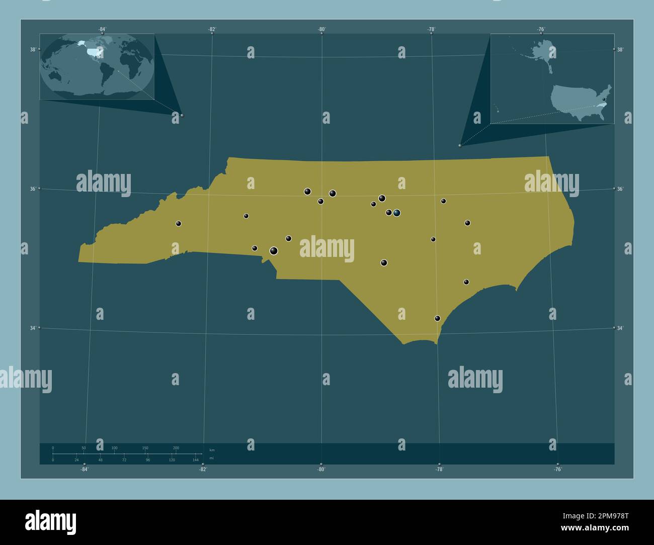 North Carolina, state of United States of America. Solid color shape ...
