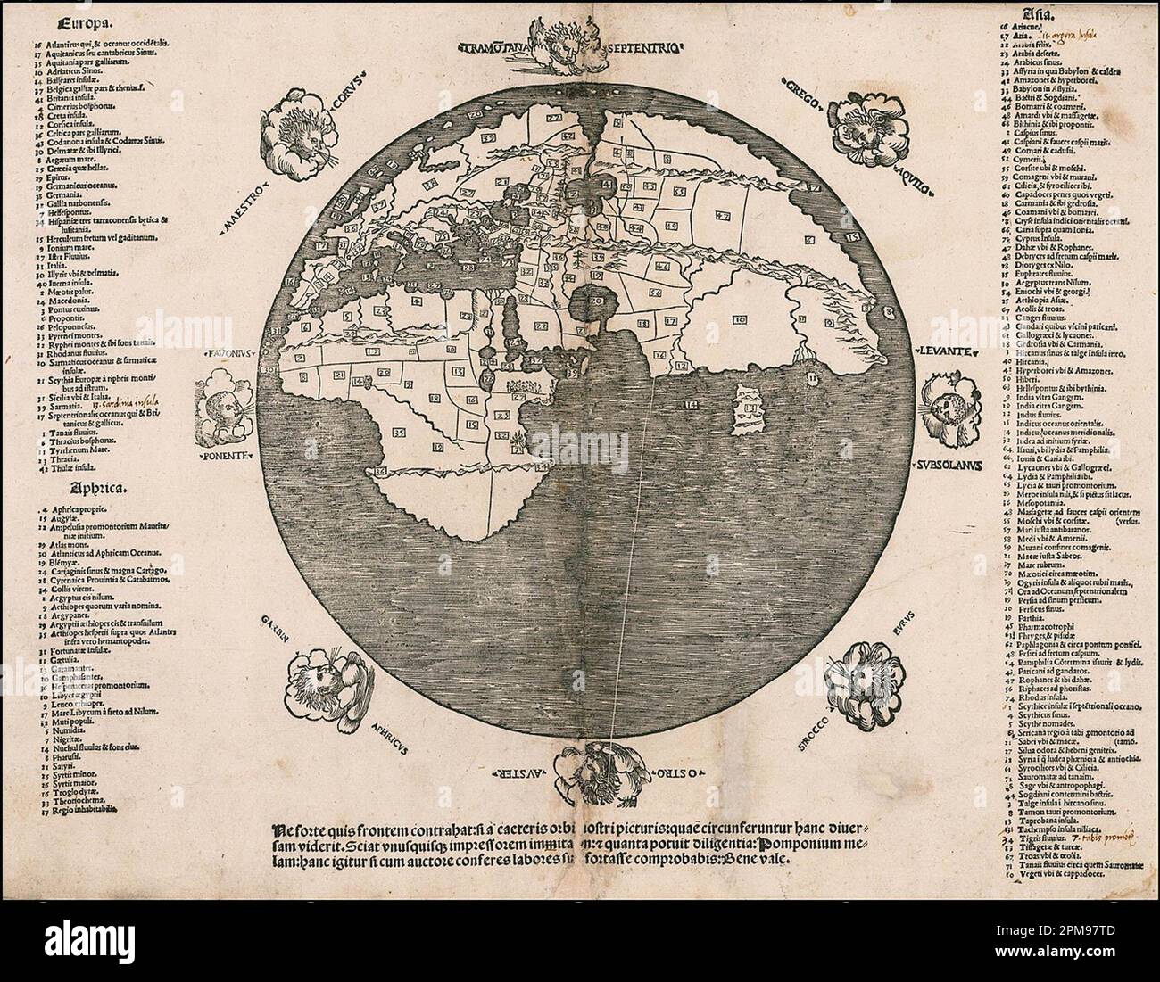 1520 World Map of Pomponius Mela Stock Photo - Alamy