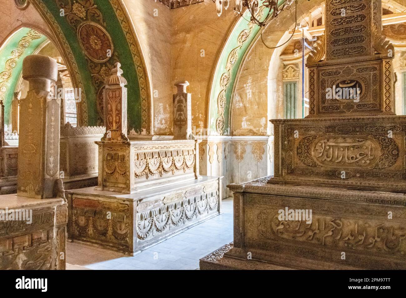 The tombs inside the mausoleum for the Royal Family of Muhammad Ali ...