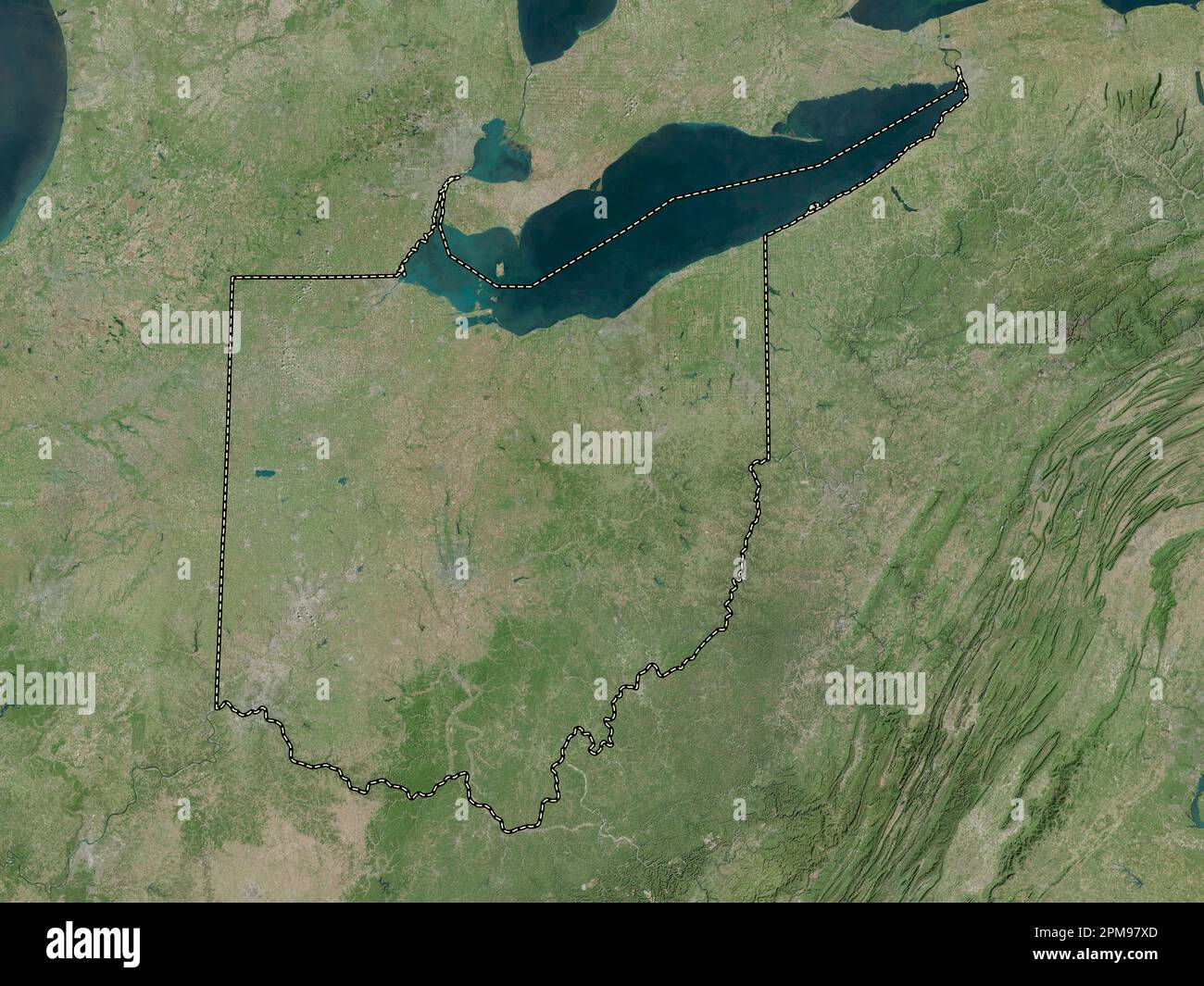 Ohio, state of United States of America. High resolution satellite map ...